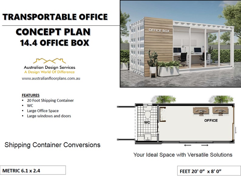 CONSTRUCTION PLANS Shipping Container Conversion Transportable Office ...