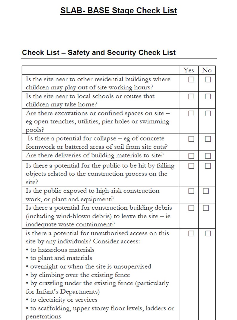Construction Template for Sale-base Stage Check List-ideal for New Home ...