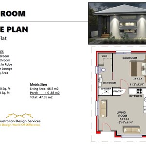 SELF CONTAINED STUDIO / Granny Flat- Small and Tiny House Plan, Guest ...