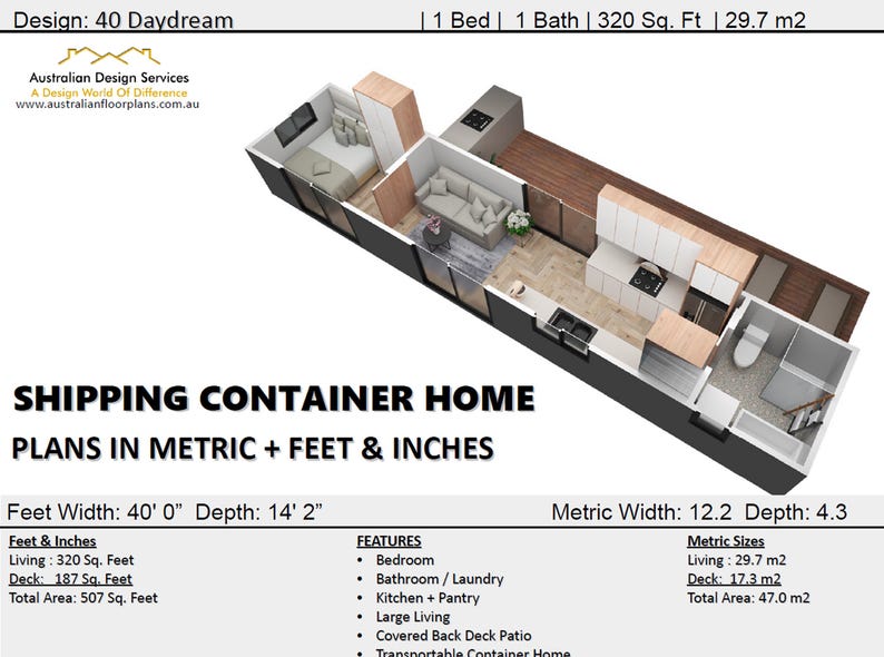Build Plan#40 Daydream: 40 Foot Shipping Container Home | Concept House ...