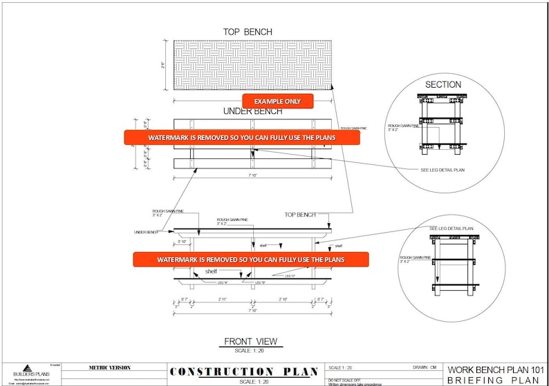 Construction Plan Bench: Build Plans-wood Garage Shelving & Work Bench ...