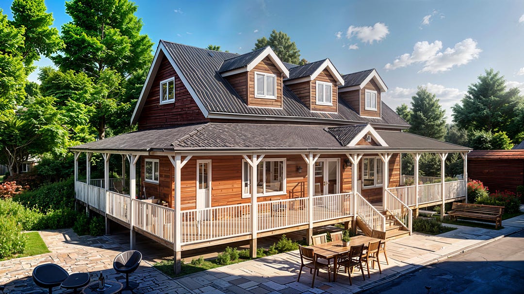 Country Ranch Homestead With Loft | Architectural Concept House Plans ...