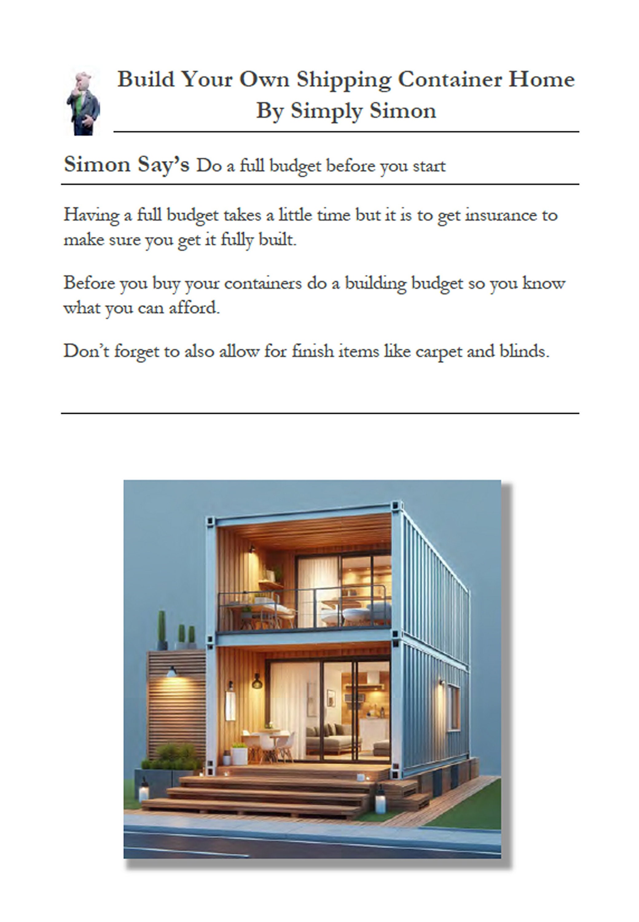 Simple Simons Guide to Building a Container Home- Made Simple: Buy Your ...