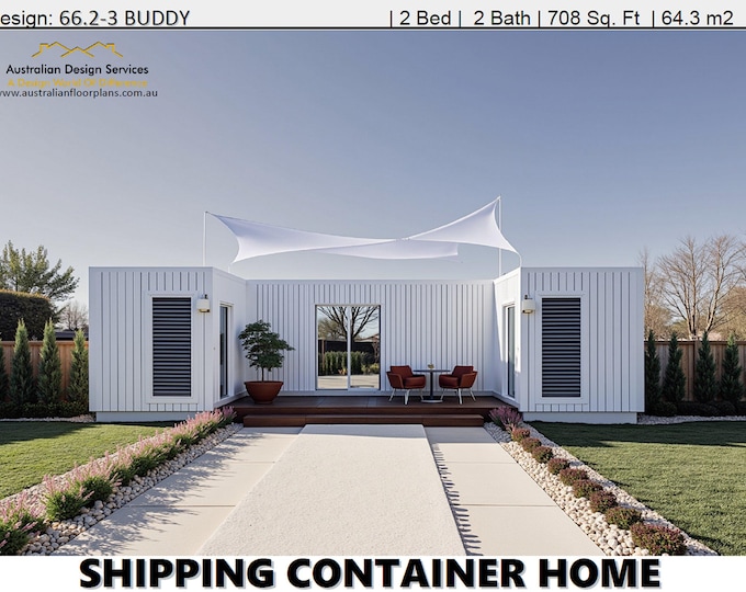 3x40' Container Home Plans | 2 Bed Container Home | Container House ...