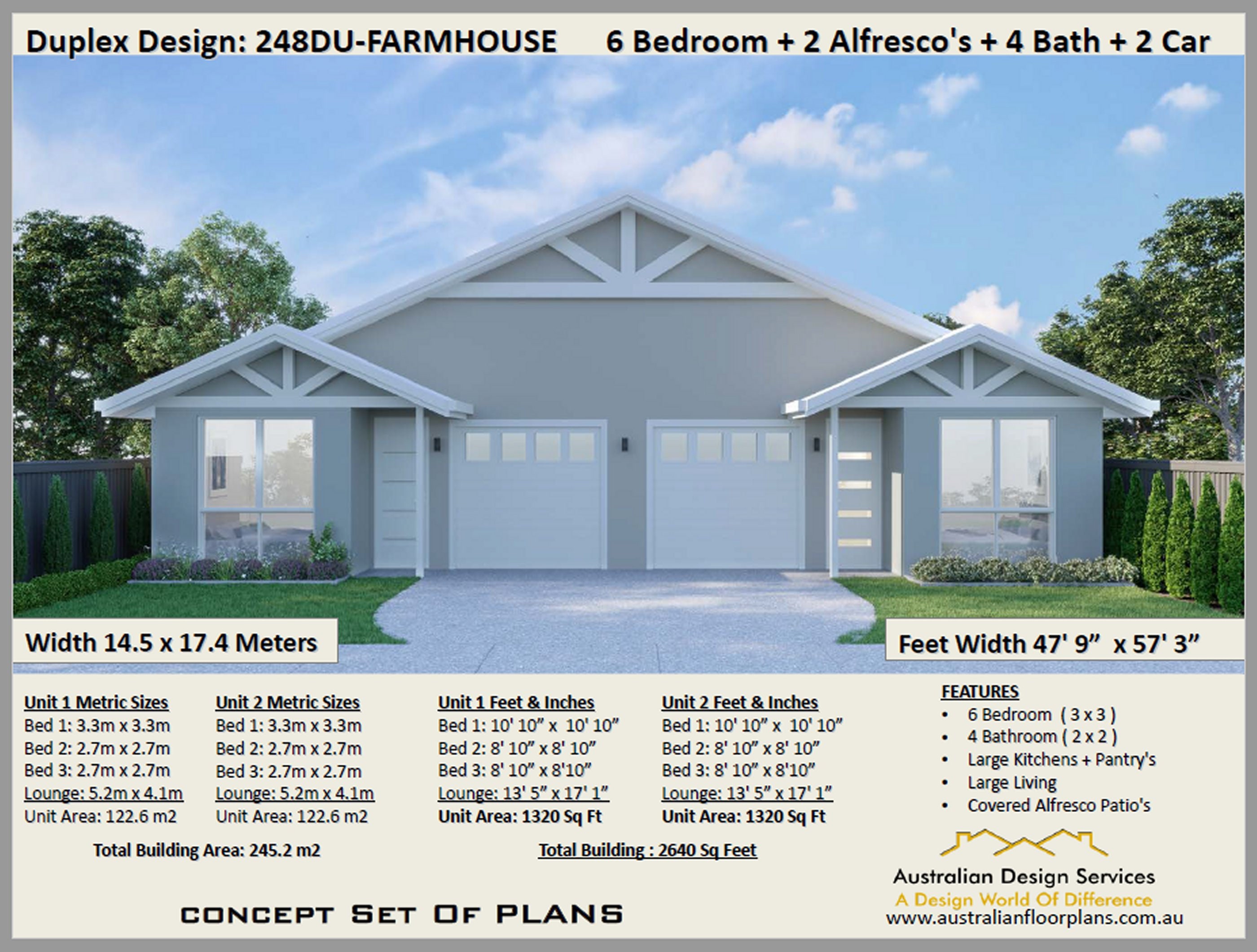 6 Bedroom Country Duplex 2640 Sq. Foot or 245.2 M2 |3 X 3 Bedroom ...