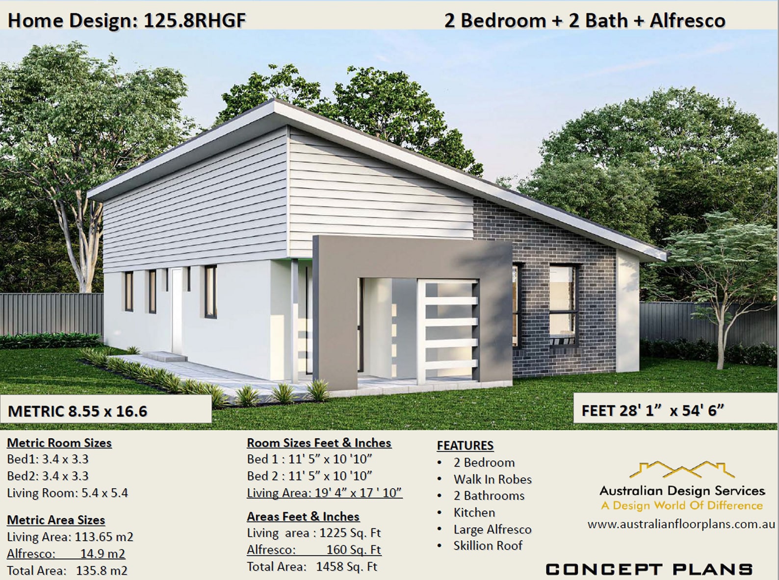 Granny Flat / House Plan 2 Bedroom 2 Bathroom House Plan Affordable Small Home Plans Under 1500 ...
