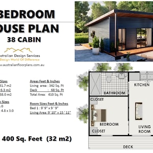 GRANNY FLAT - Small and Tiny Home Design 38m2/ 410 Sq. Feet - Country ...