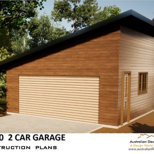 Detached 20'x20' Two Car Garage Architectural Plans Blueprint Digital ...
