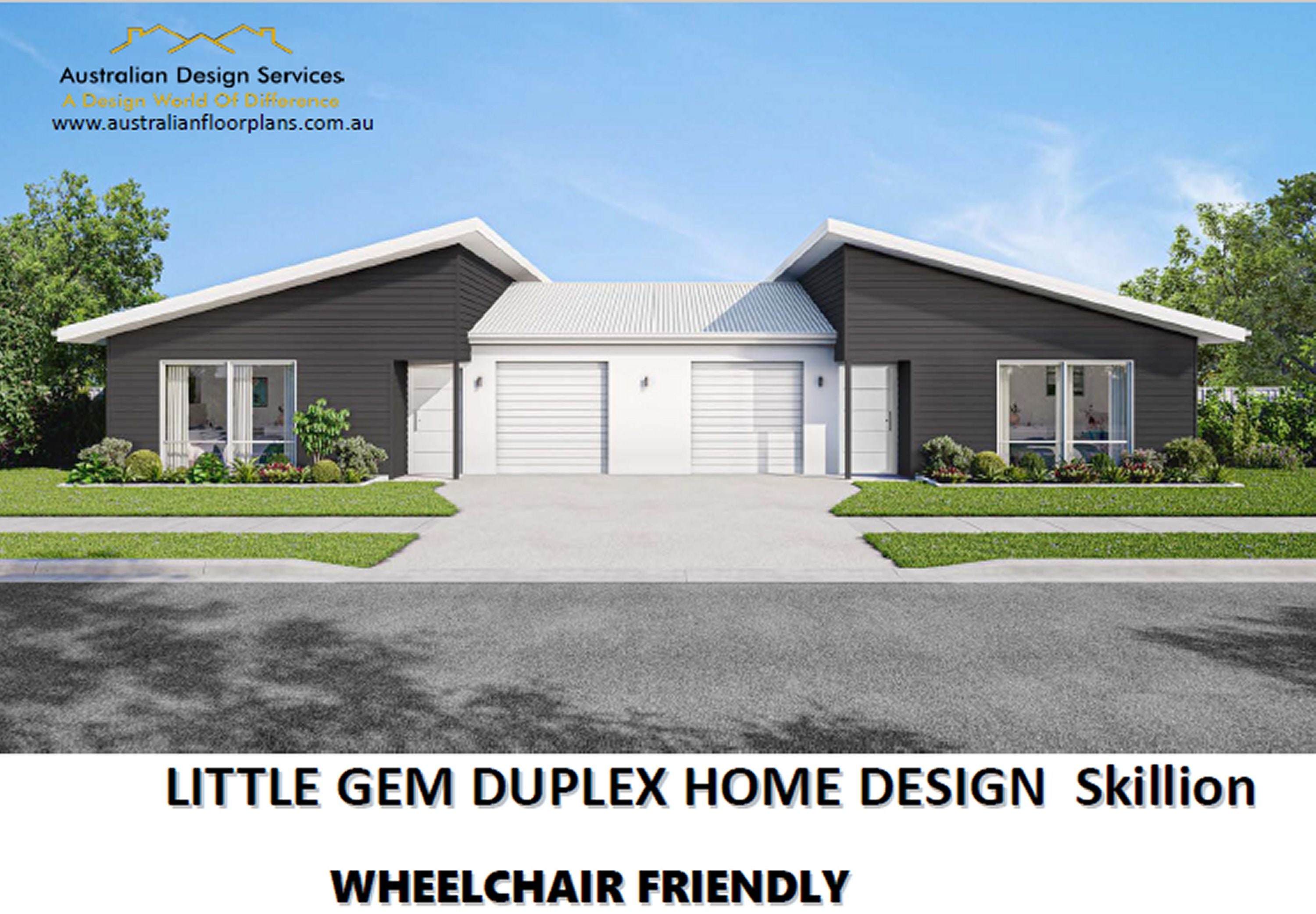 Modern Skillion Roof Duplex House Plan - Etsy