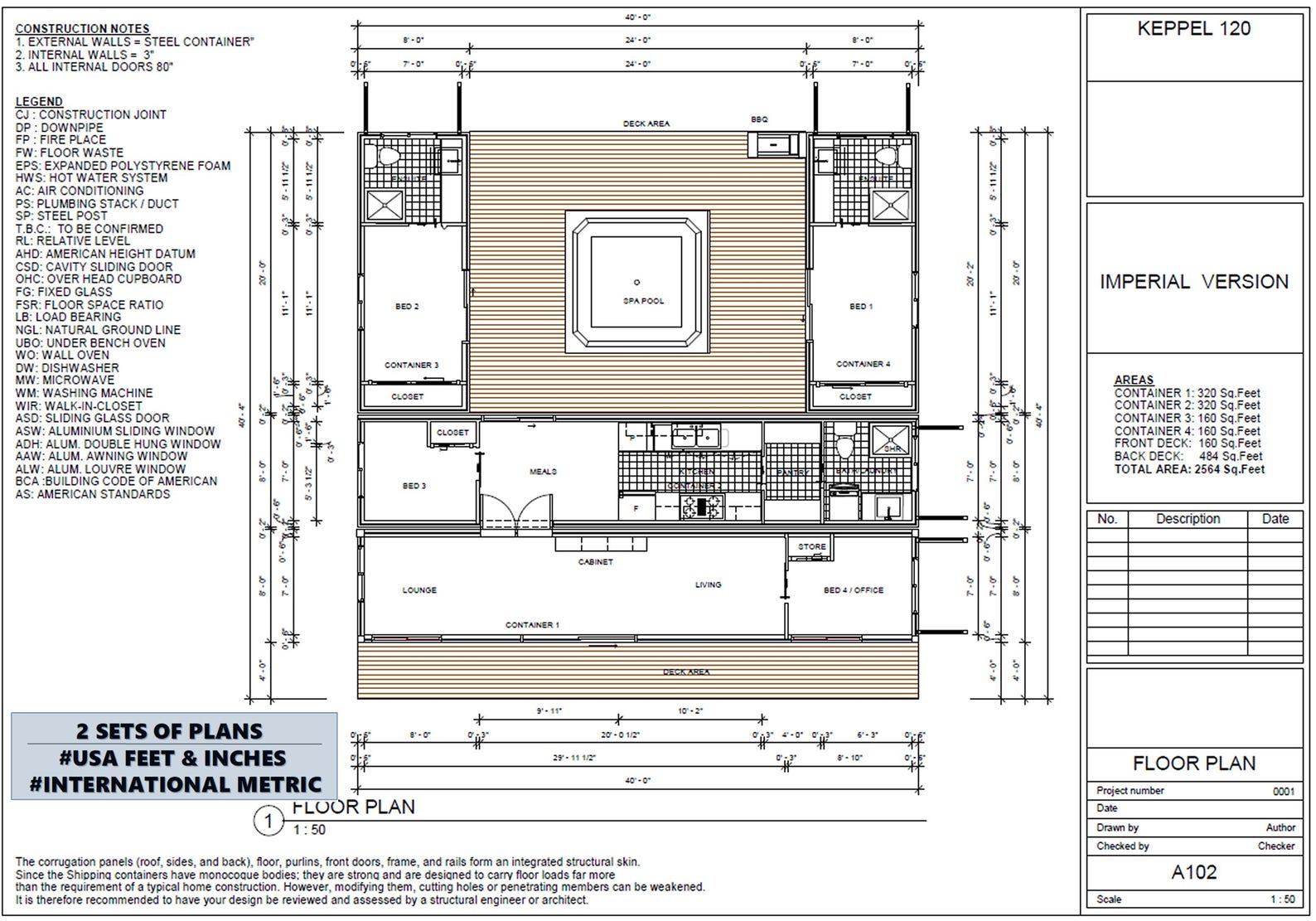 Build Plan#120 Keppel: 40 X 40 Innovative Shipping Container House ...