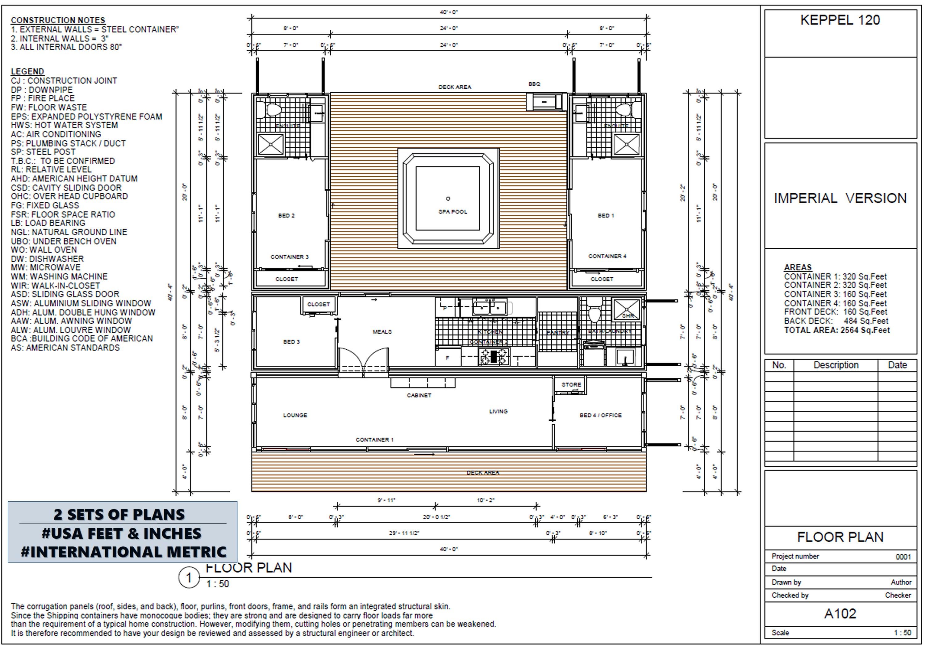 Build Plan#120 Keppel: 40 X 40 Innovative Shipping Container House ...