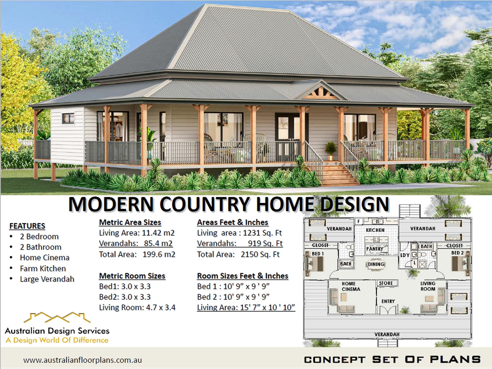 COUNTRY HOME Small and Tiny Home Design 114.2 M2/ 1231sq. Feet Country ...