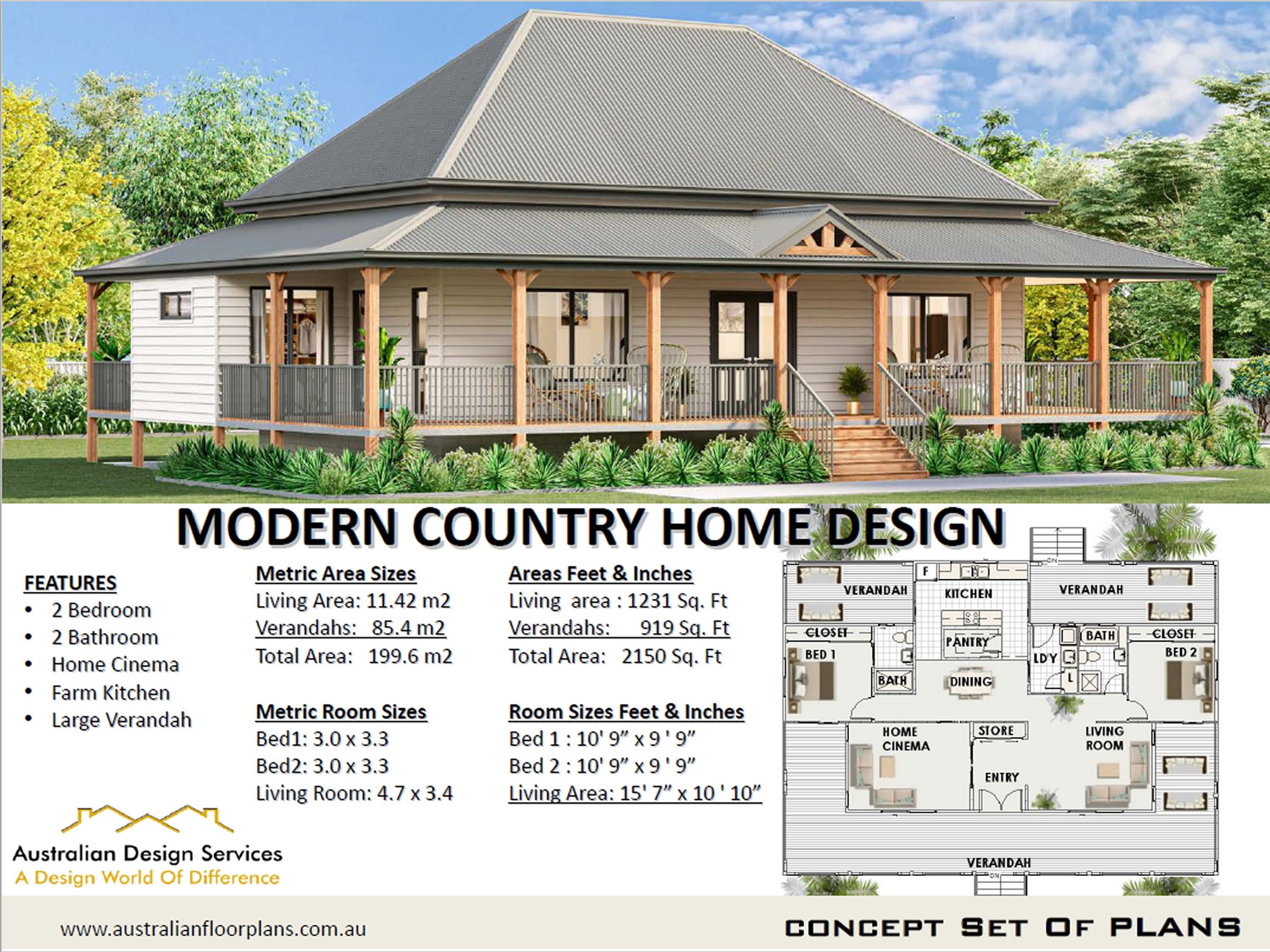 COUNTRY HOME Small and Tiny Home Design 114.2 M2/ 1231sq. - Etsy Australia