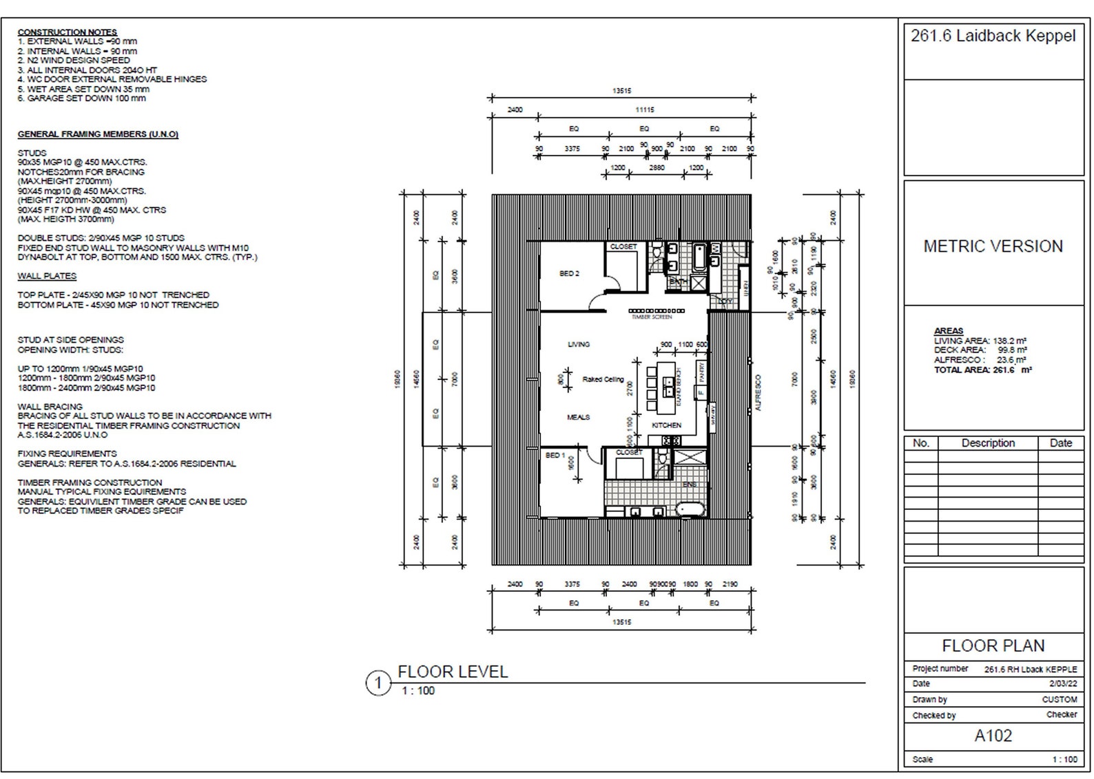 138.2 M2 or 1487 Sq Foot australian 2 Bedroom House - Etsy