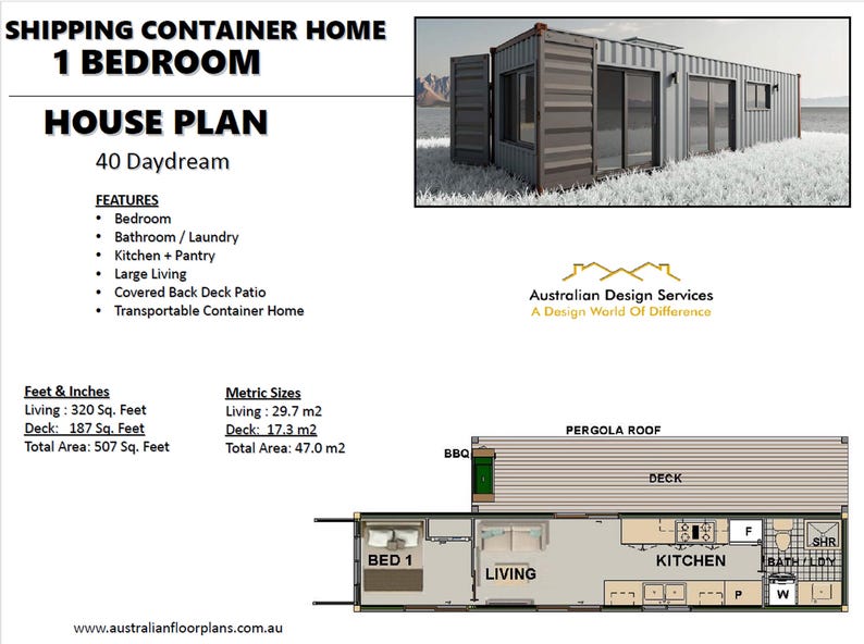 Build Plan#40 Daydream: 40 Foot Shipping Container Home | Concept House ...