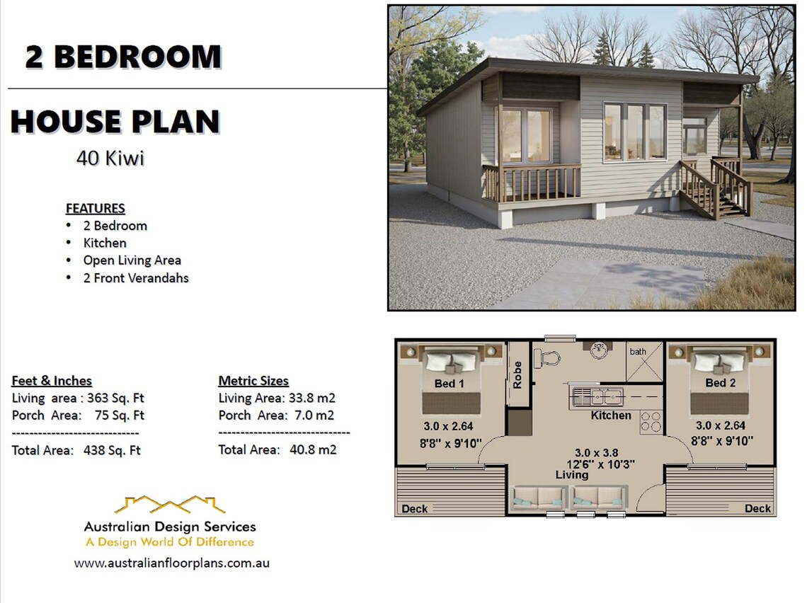 RANCH HOME - Small and Tiny Home Design 33.8 M2/ 363 Sq. Feet - Texas ...