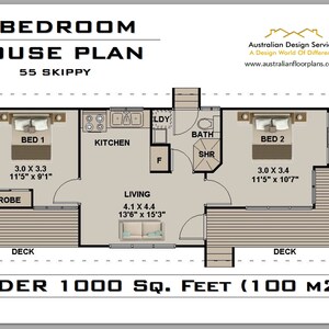 55 Skippy 592 Sq Foot or 55 M2 2 Bedroom Small Home Design 2 Bedroom ...