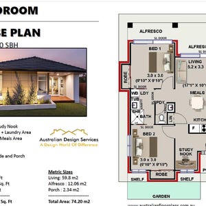 Modern 60 Sq Meters 645 Sq Ft | 2-bedroom House Plan |model 60 SBH ...