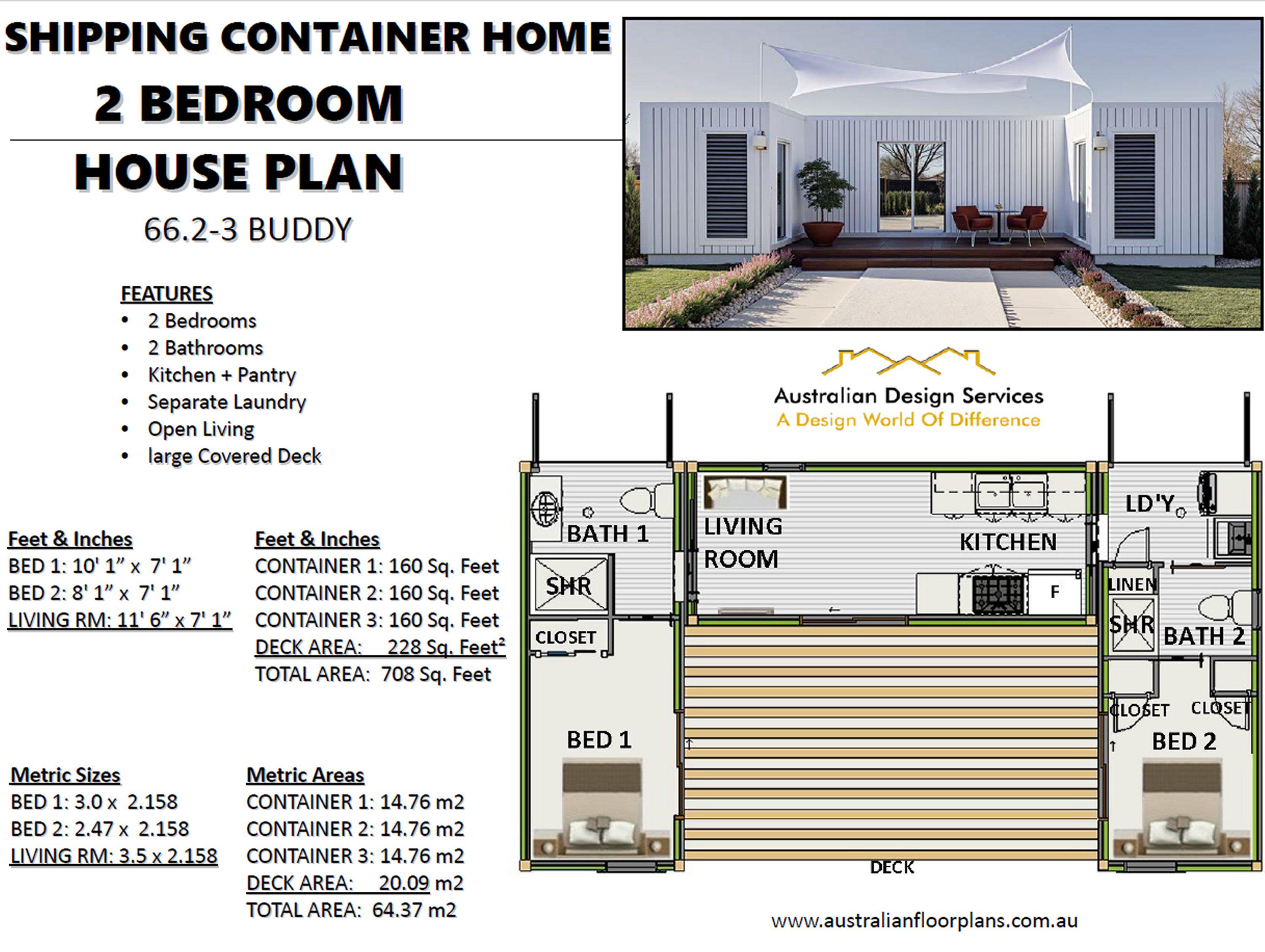 Construction Plan#62.3 Buddy: 20' X 36' (6 X 12 Meters) Modern ...