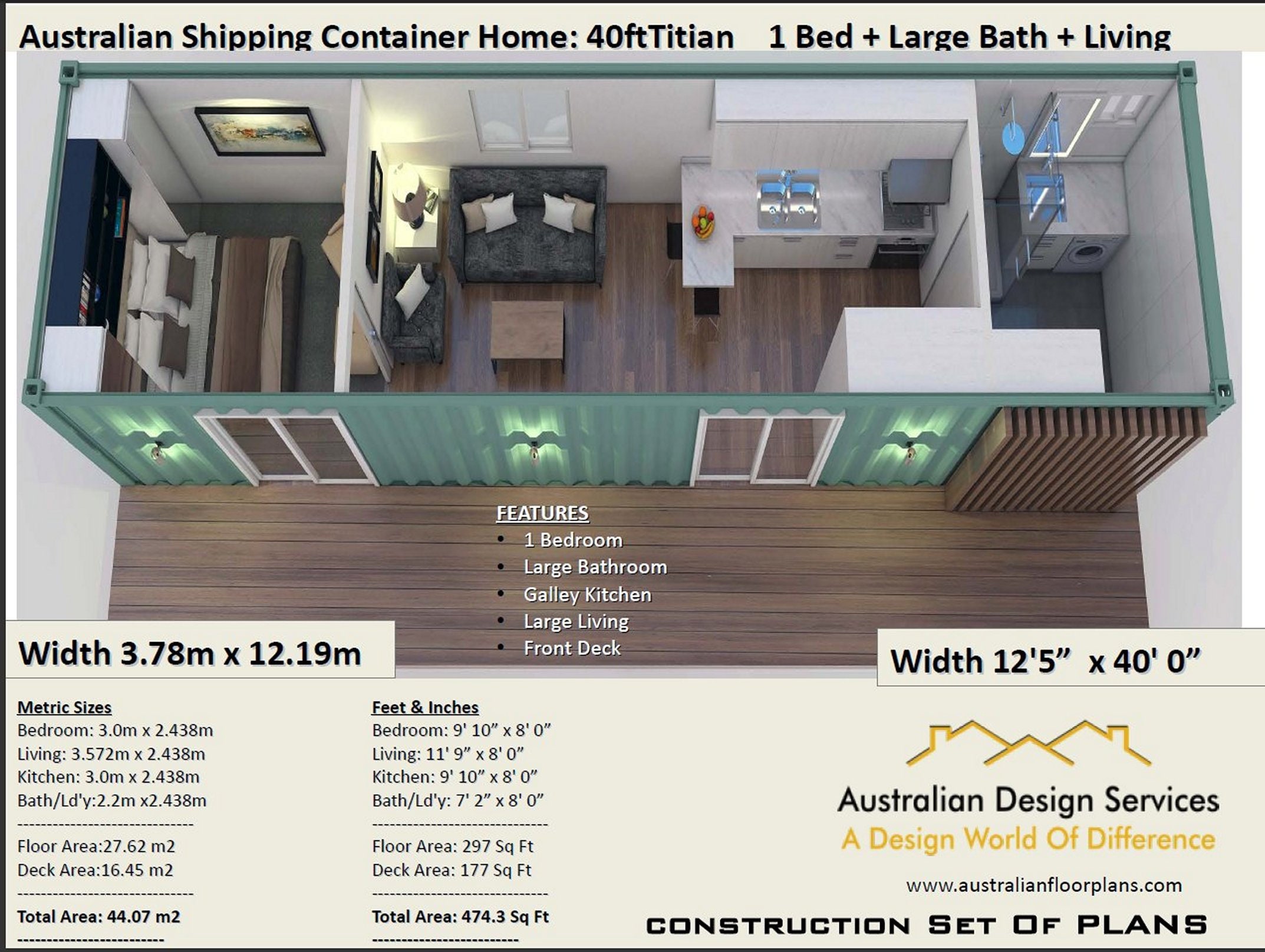 Cad DWG Version: 40 Foot Shipping Container Home Full Building Plans ...