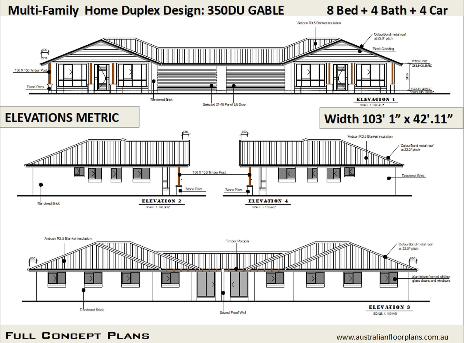 Multi Family Duplex House Plans/ 8 Bedroom Home/ Modern Duplex | #multi ...
