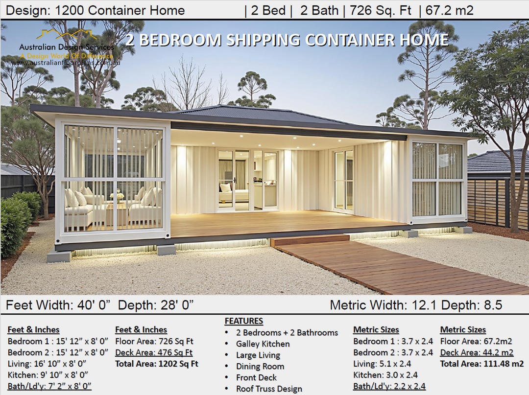 Build Plan#1200 Combination: Shipping Container Home With Combination ...