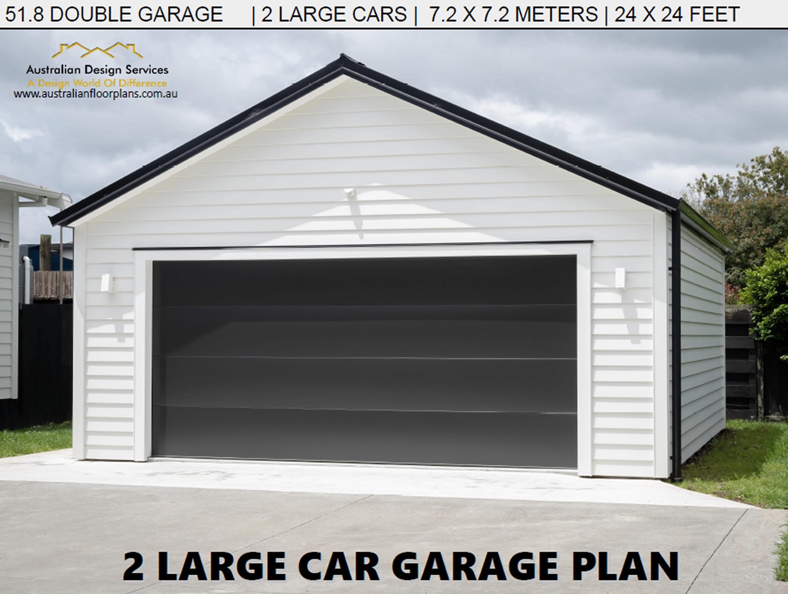 Detached 24' X 24' Standard Two Car Garage Plans -| Architectural Plans ...