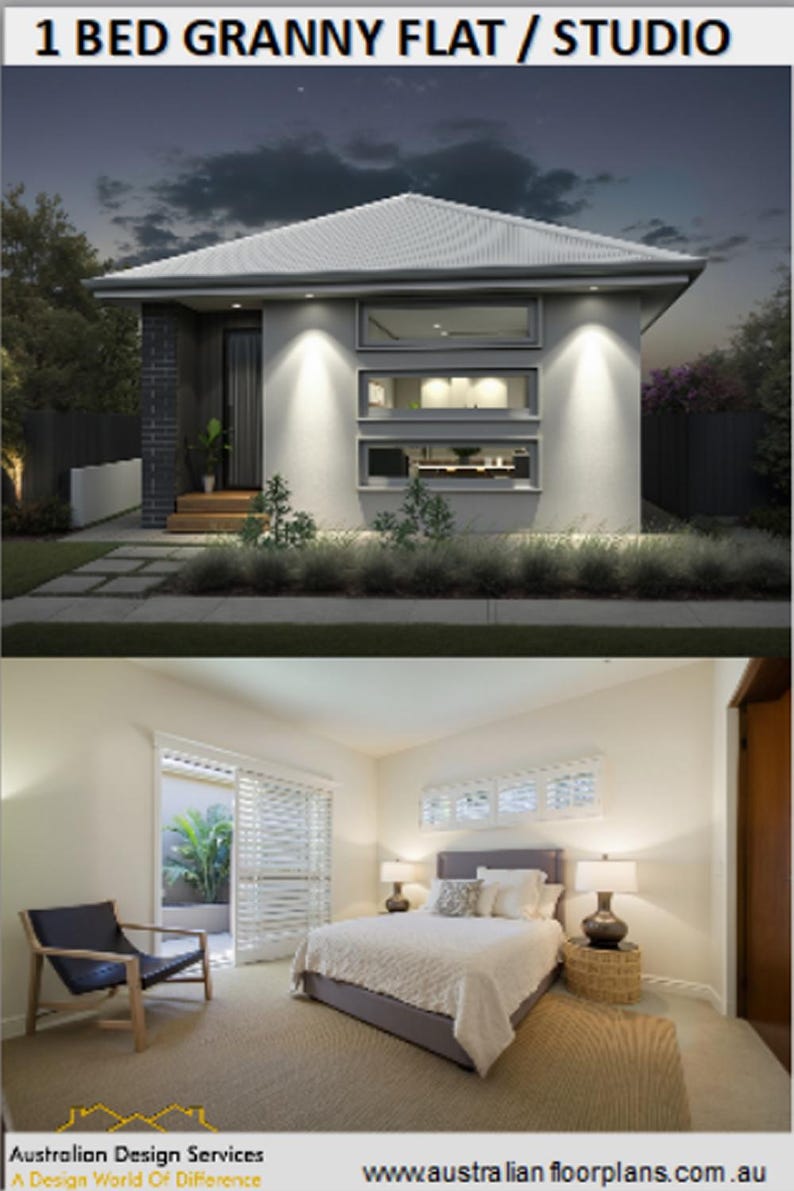 SELF CONTAINED STUDIO / Granny Flat- Small and Tiny House Plan, Guest ...