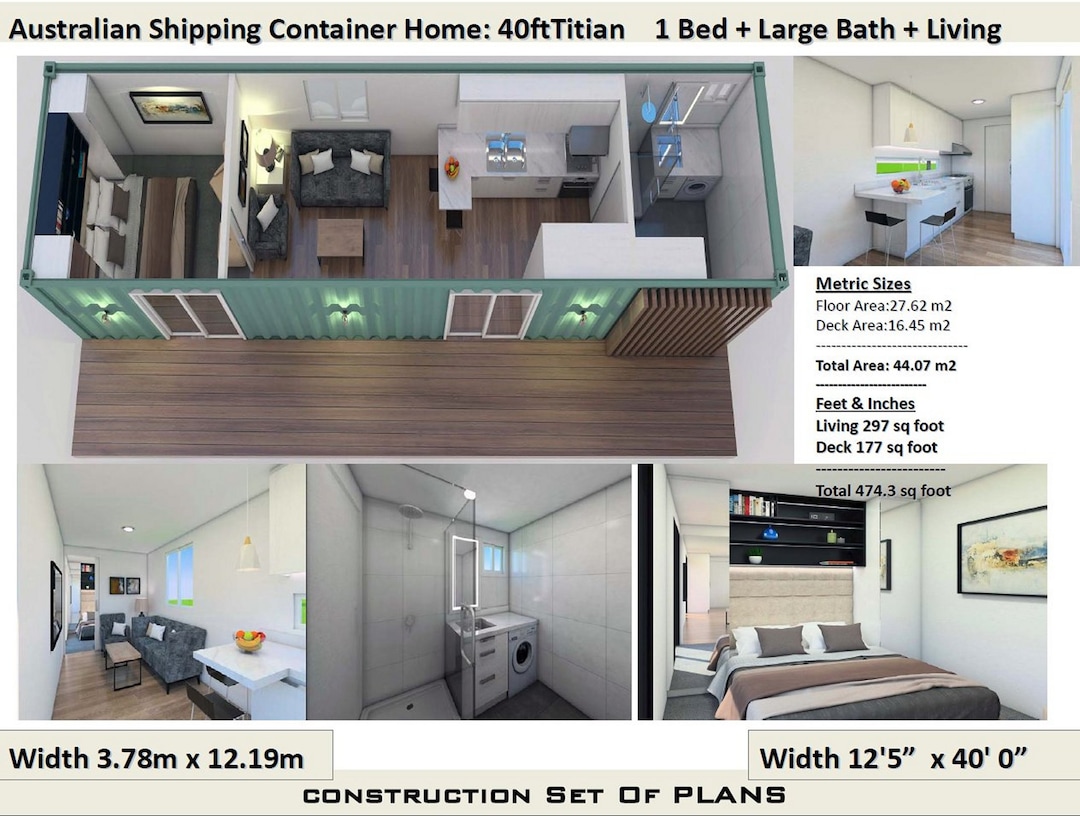 Build Plan#40 Titian: Cad (DWG) Version 40 Foot Shipping Container Home ...