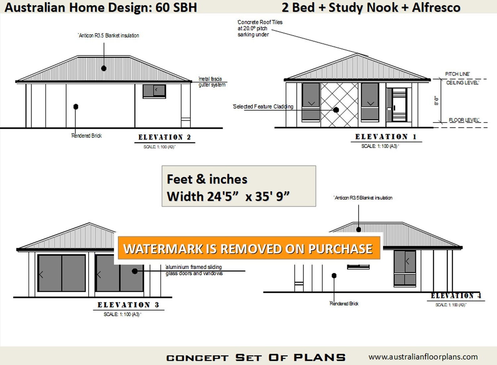 60 M2 | 645 Sq Foot | 2 Bedroom House Plan 60 SBH | Concept House Plans ...
