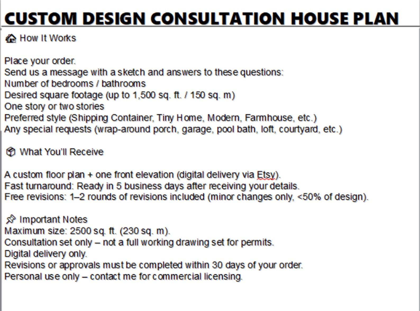 Custom Home Floor Plans | Consultation Set | Modern Home Designs Metric ...