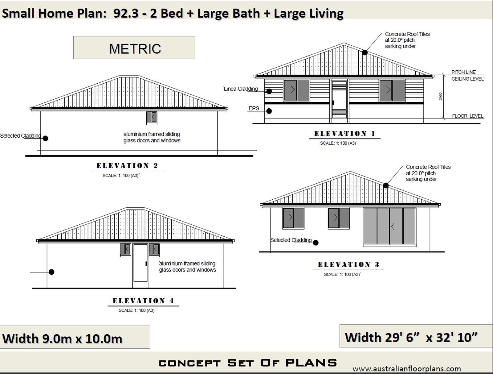 2 Bedroom House Plan 968 Sq Feet or 90 M2 2 Small Home - Etsy Australia