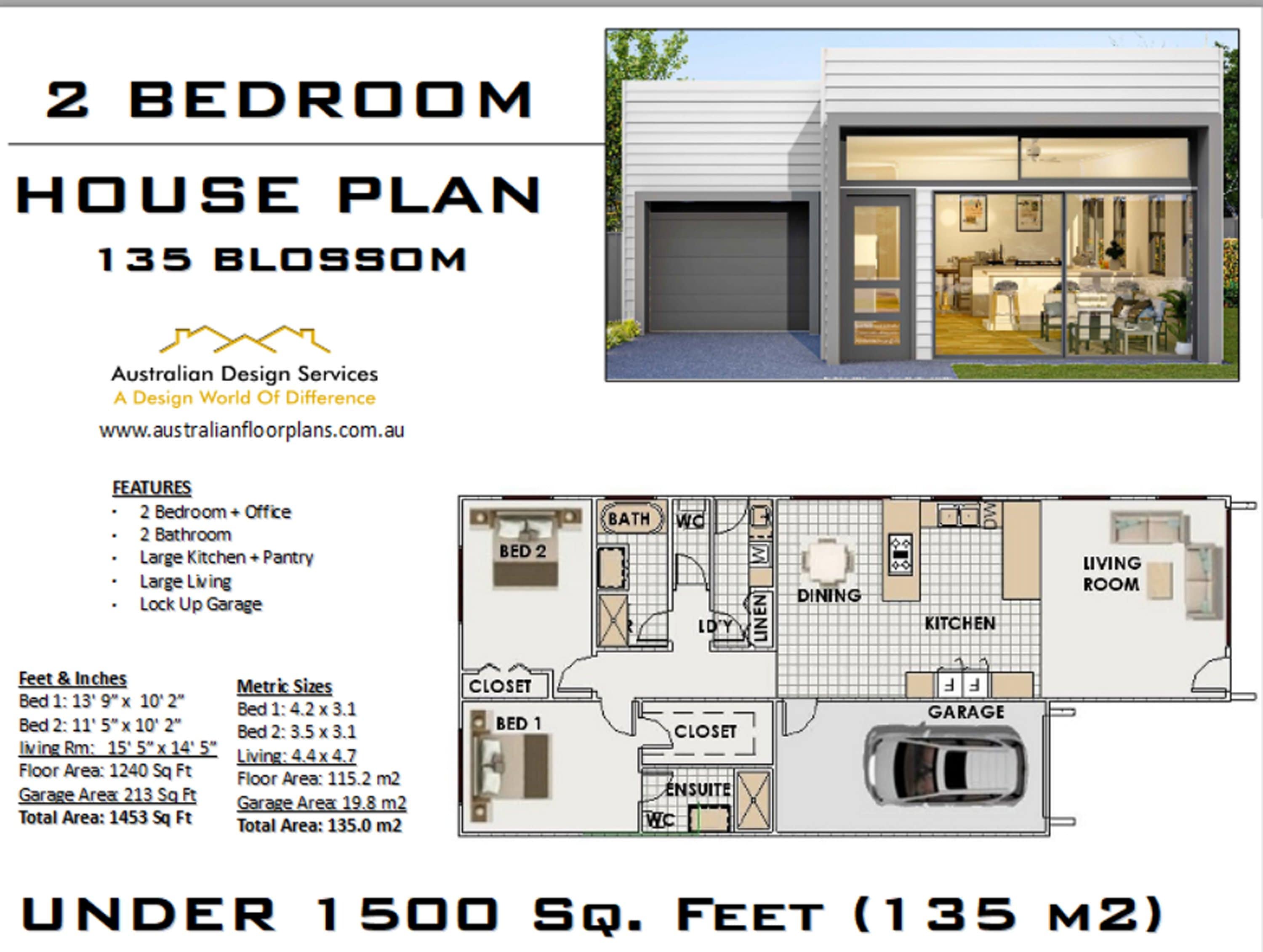 Narrow Small House Plan UNDER 1500 SQ. FOOT House Plans - Etsy