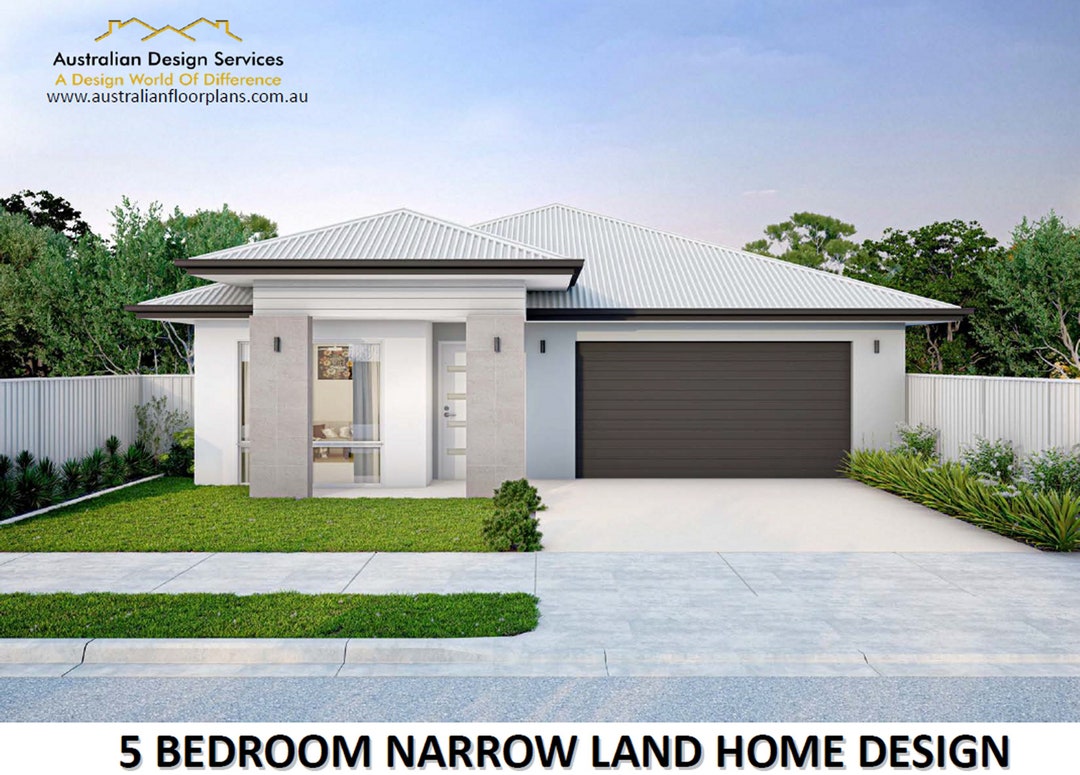 House Plan 5 Bedroom | 5 Bed Home Plans | 5-bedroom Design | Narrow Lot ...