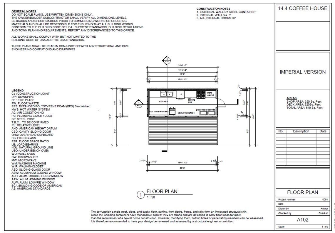 Shipping Container Coffee House Plans | Transportable Container Coffee ...