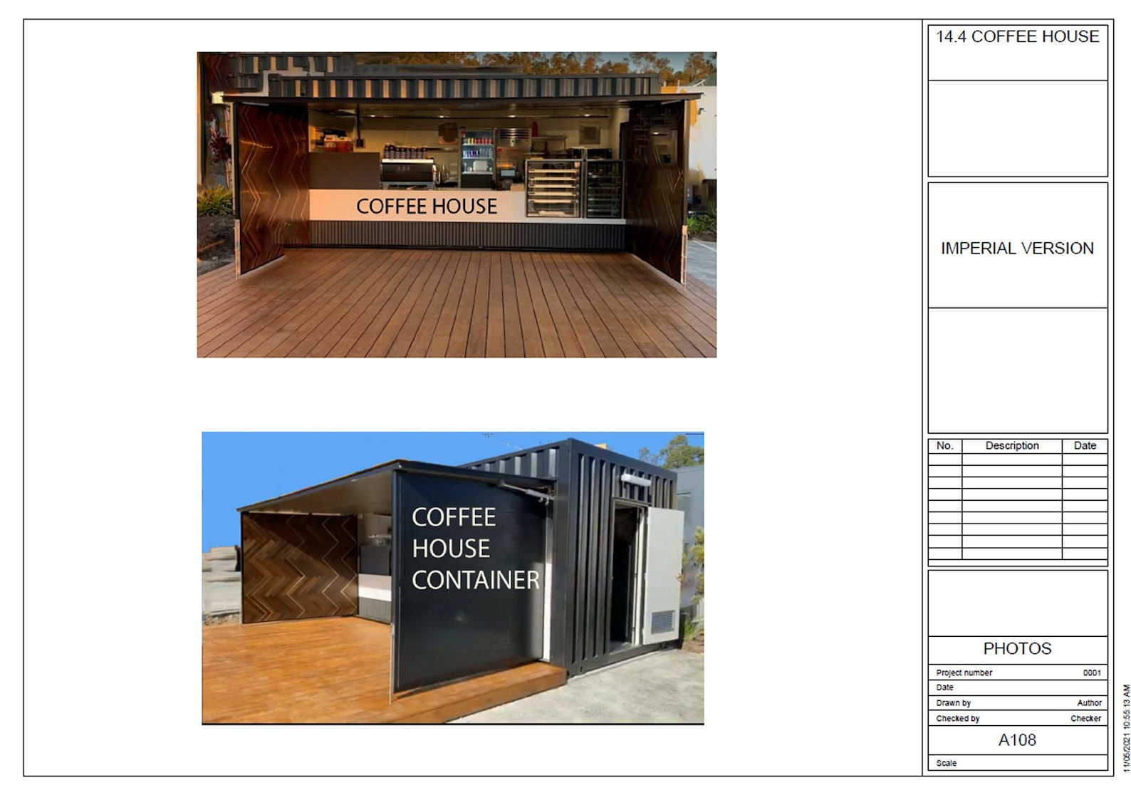 Shipping Container Coffee House Plans | Transportable Container Coffee ...