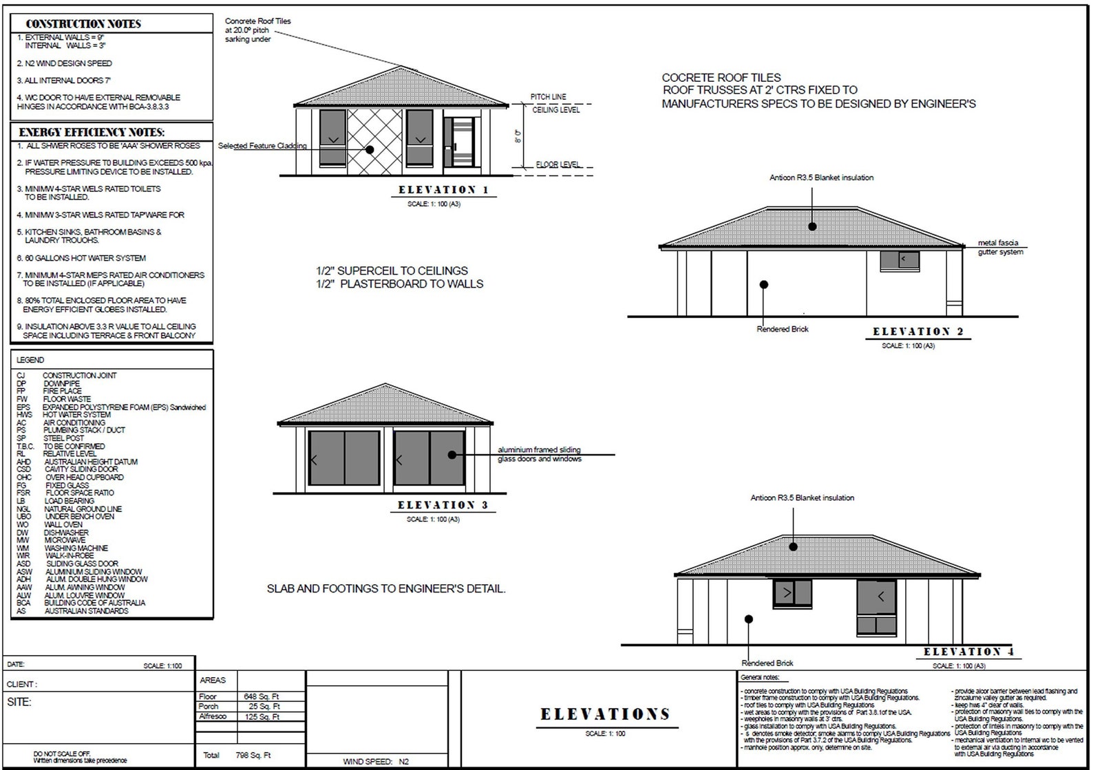 Construction Plan Blueprints 1200 Sq Foot House Plan or 110.9 M2 2 ...