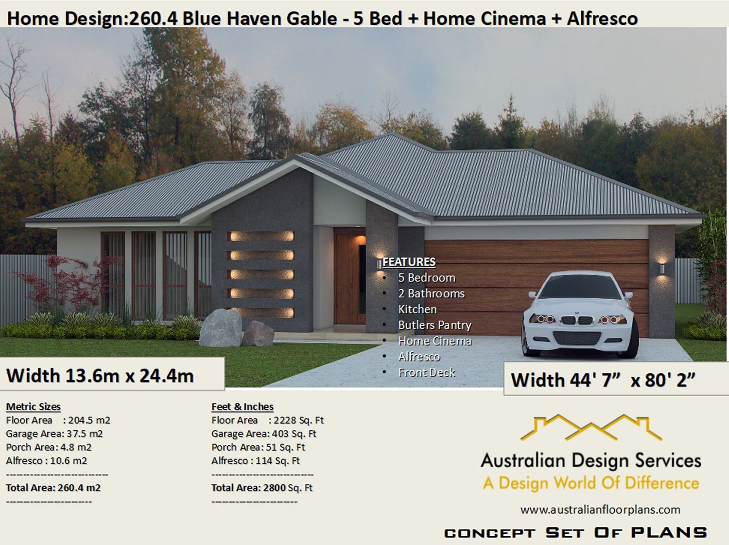 5 Bedroom House Plans 260.4 M2 or 2800 Sq. Feet 5 Bedroom Design ...