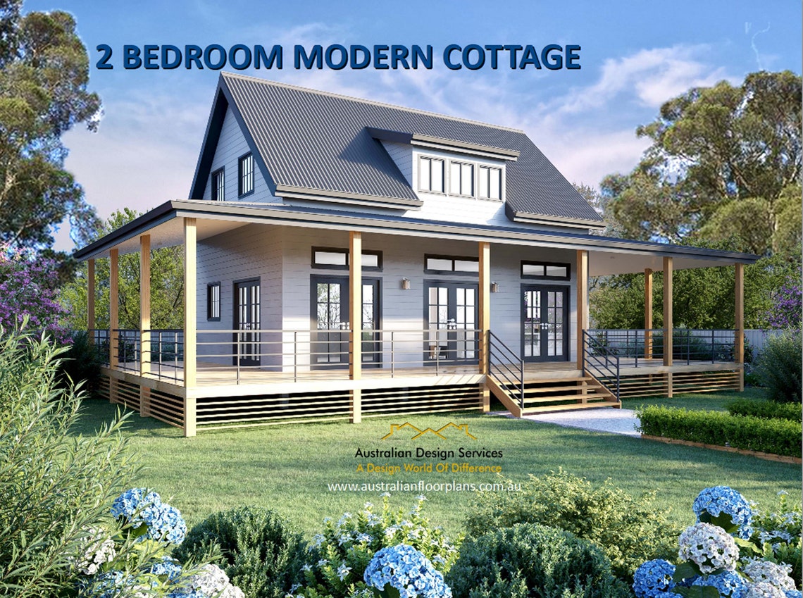 Modern Cottage House Plan 108 M2 Living Area or 1160 Sq Foot - Etsy