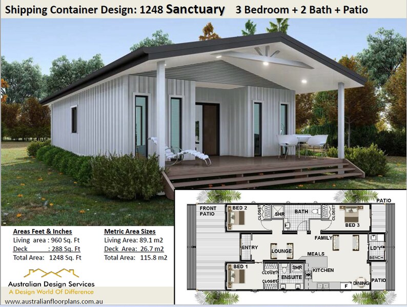 Construction Plan#1248 Sanc: Building Plans for Shipping Container Home ...