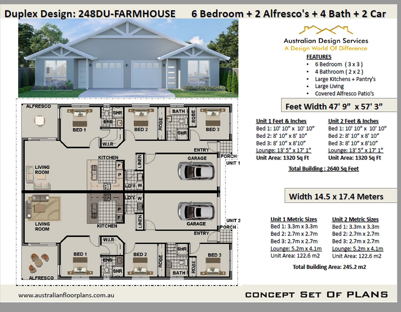 6 Bedroom Country Duplex 2640 Sq. Foot or 245.2 M2 |3 X 3 Bedroom ...