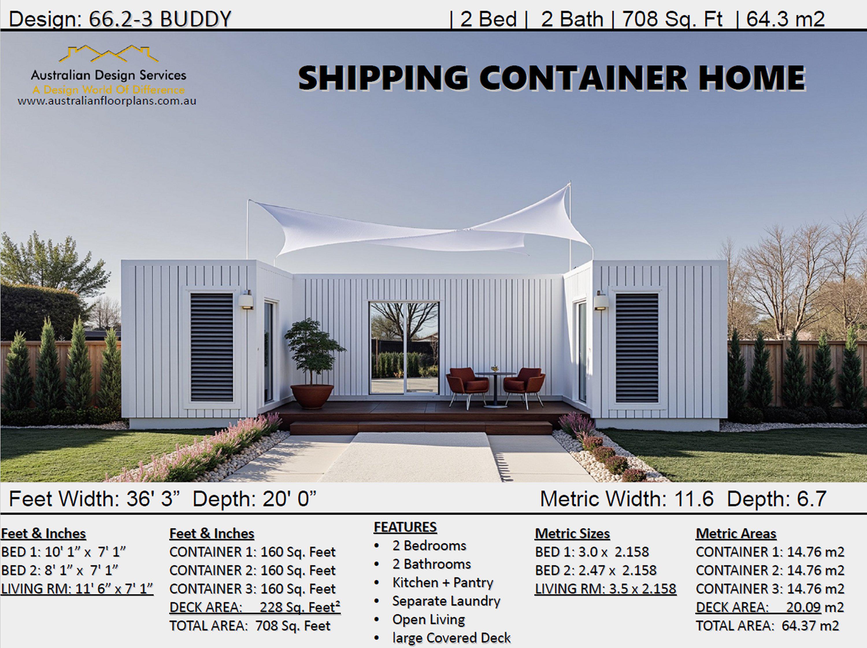 Construction Plan#62.3 Buddy: 20' X 36' (6 X 12 Meters) Modern ...