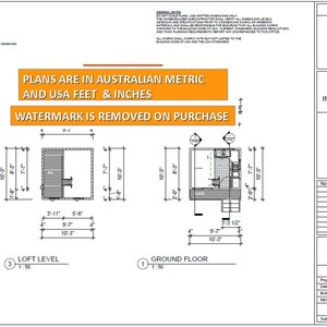 Affordable Tiny House Plans 105 Sq Ft / 9.61 Sq. Meters Cabin/bunkie ...
