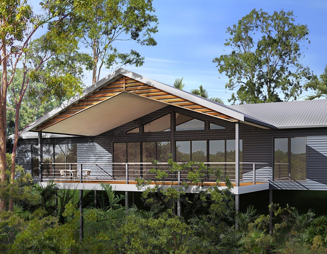 Australian Steep Slope House Plan - 2 Bed, 2 Bath, 93.6 Sq Meters ...