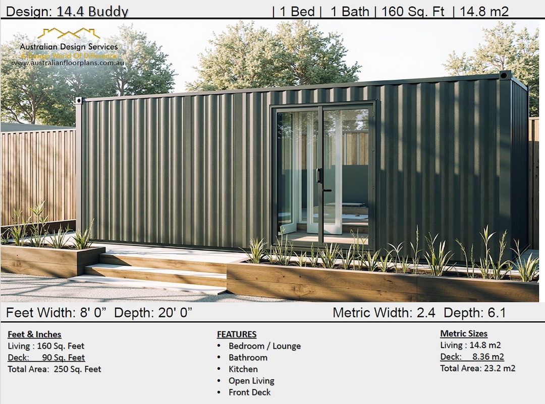 Construction Plan#14.4 Buddy: 20 Foot Shipping Container Home ...
