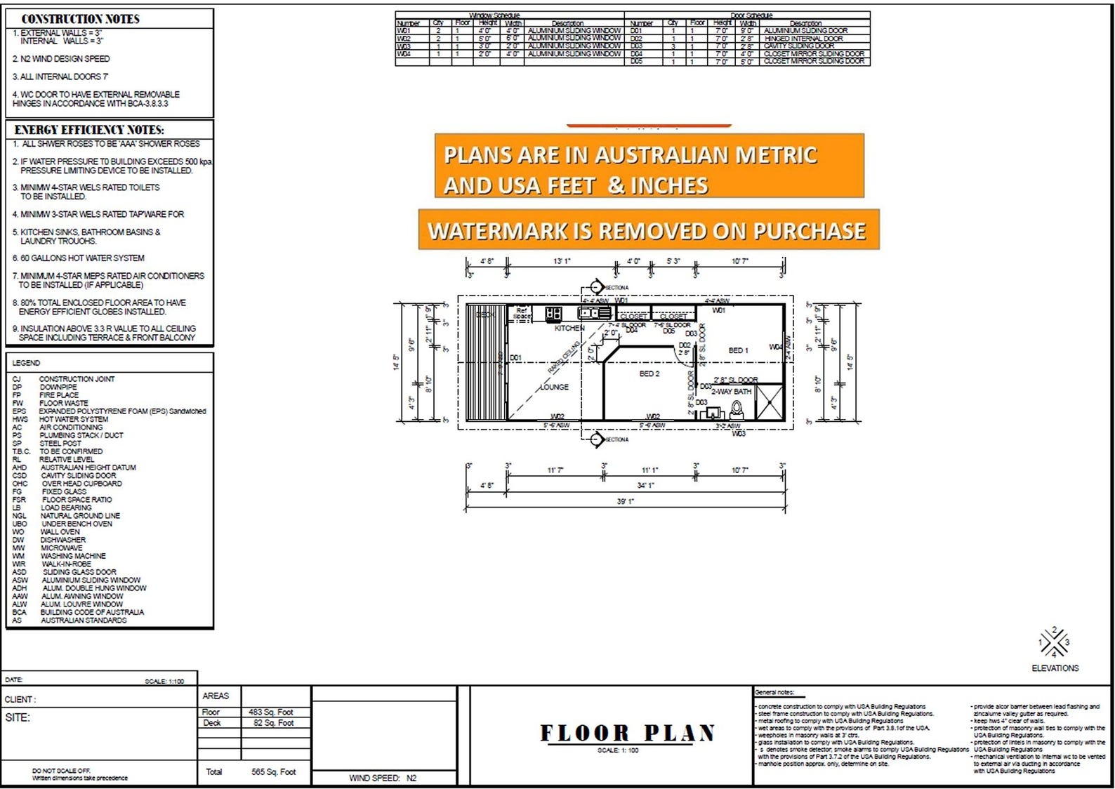 Construction Plans - Steel Frame Transportable 2 Bedroom House Plan ...
