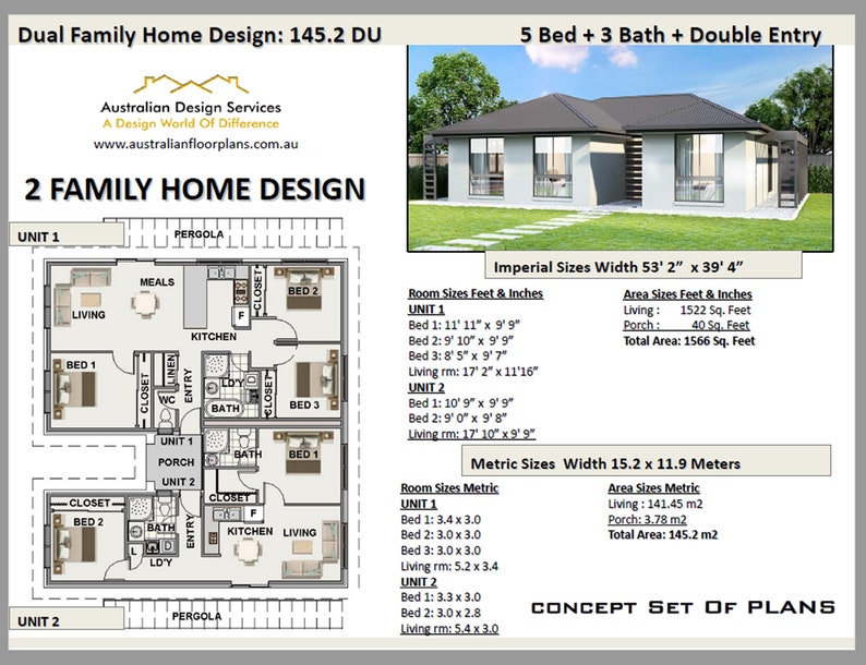 5 Bedroom Home | Multi-family Duplex | Dual Key Design - Etsy