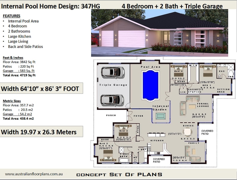 House Plans | 4 Bedroom House Plans | Triple Garage | Home Plans | 4 ...