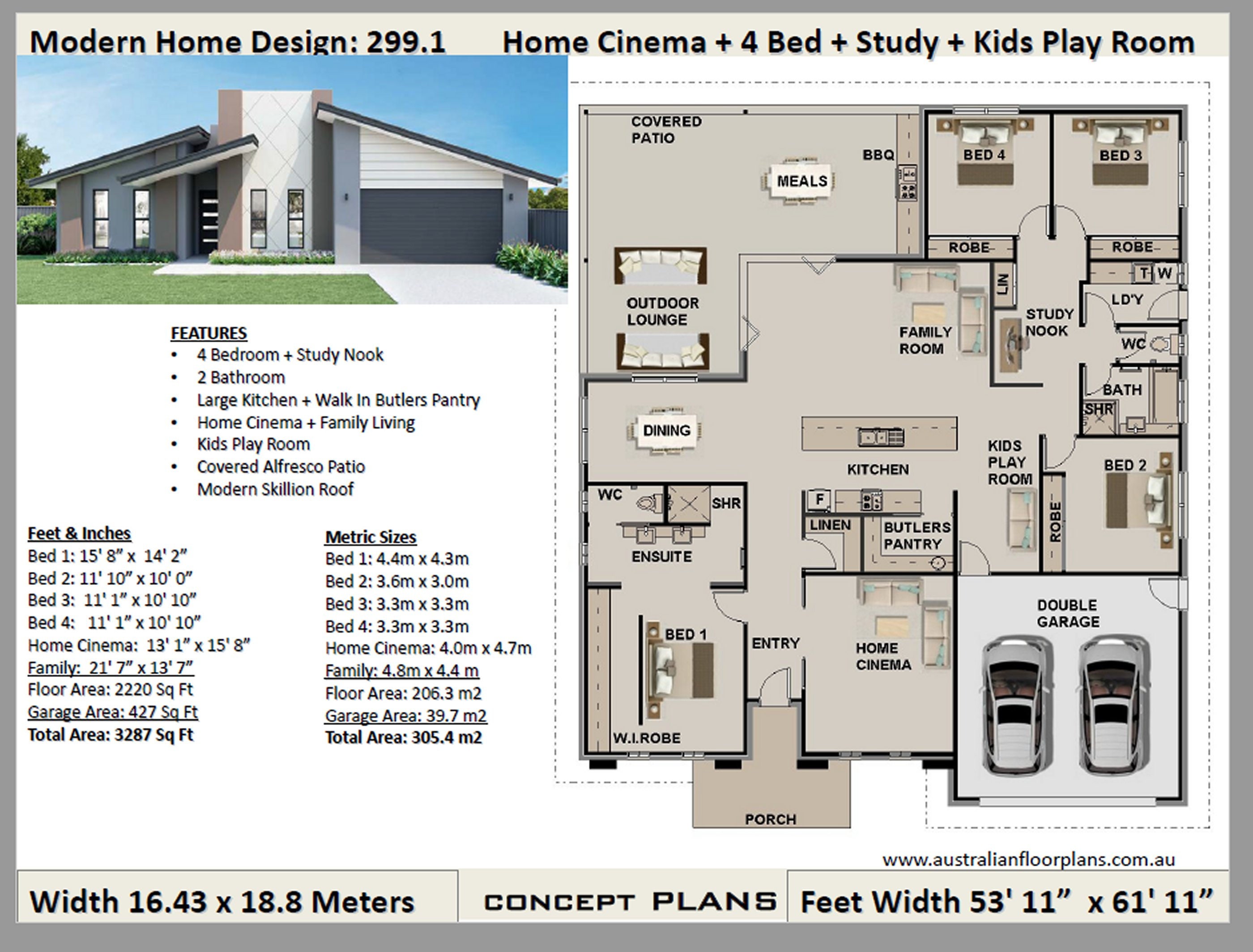 Modern House Floor Plans for Sale | 4 Bedroom House Plans | Modern Home ...
