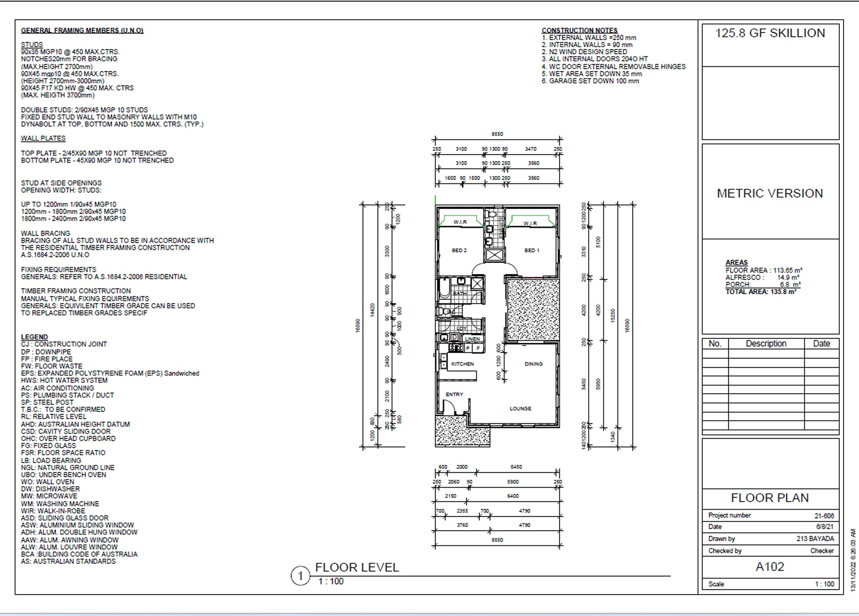 Granny Flat / House Plan | 2 Bedroom + 2 Bathroom House Plan ...